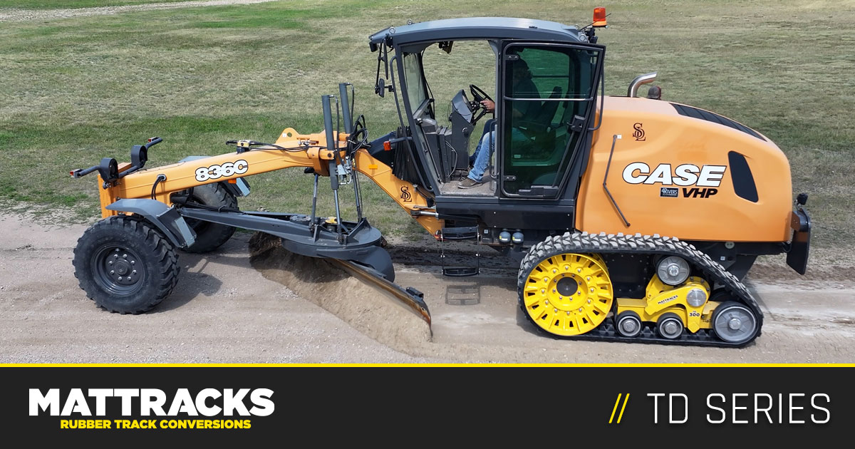 TD300 Series Rubber Track Systems for Road Graders | Mattracks